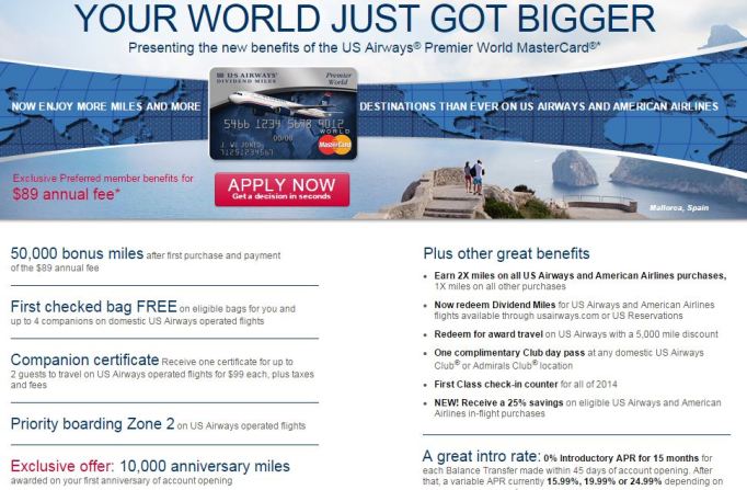 Here is the Better Offer on the US Airways Mastercard – 50k Miles + 10k ...